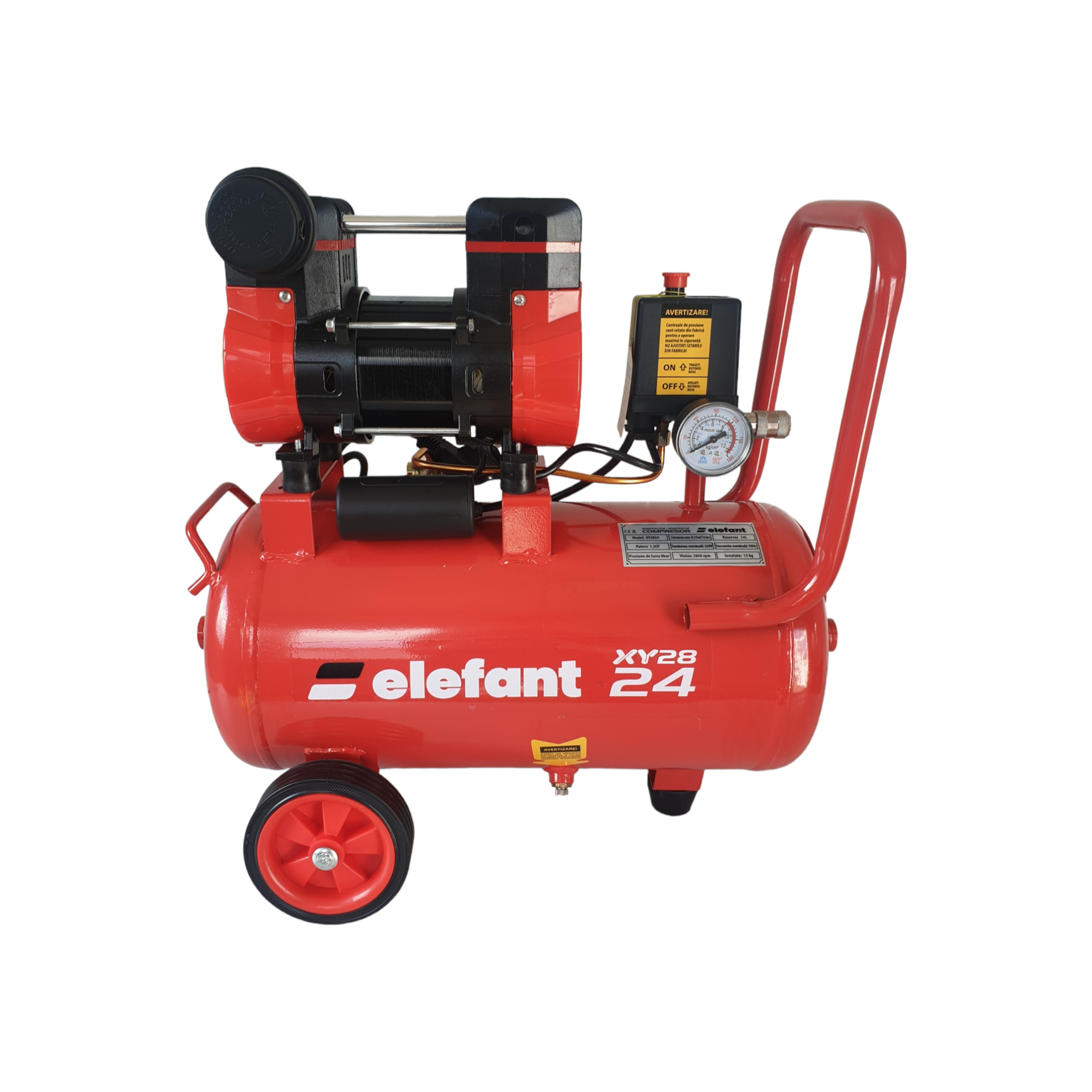Compresor aer Elefant XY2824, 1.2 CP, 24L, 2850 rpm, 8 bar, 220V– ZEP ...